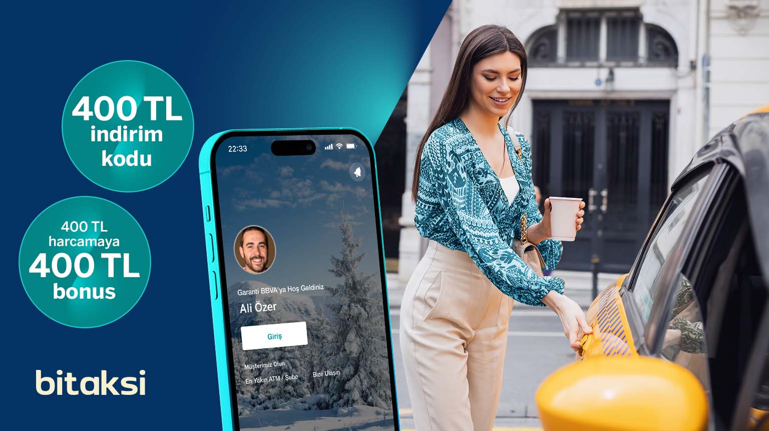 Müşteri Ol bitaksi İndirim Kodu Kampanyası | Garanti BBVA
